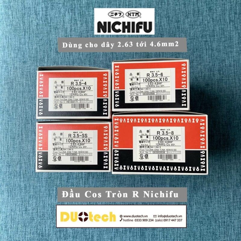 Đầu cosse tròn R3.5 Nichifu cos cốt nối dây điện khuyên vòng tròn