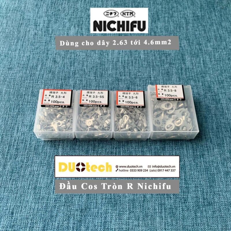 Đầu cosse tròn R3.5 Nichifu cos cốt nối dây điện khuyên vòng tròn