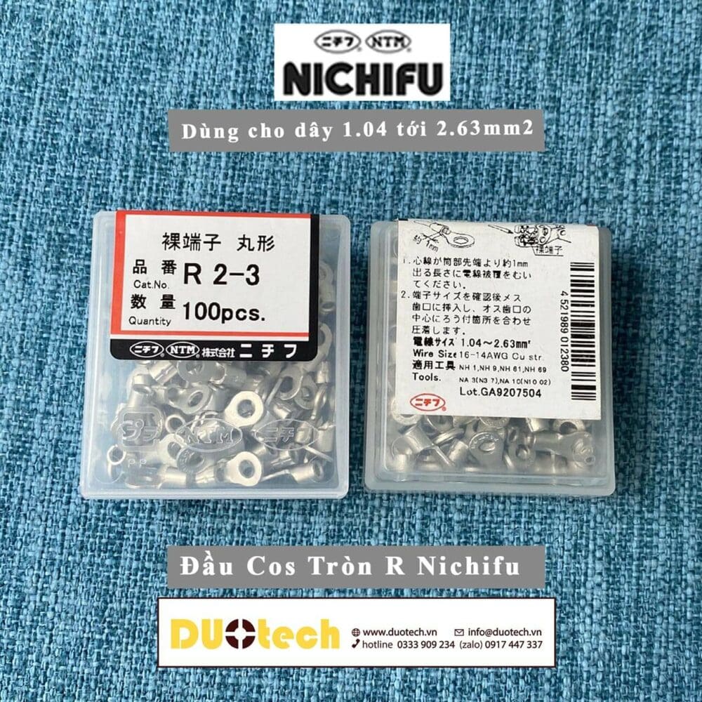Catalogue thông số bảng giá mua đầu cos tròn R2 Nichifu NHẬT