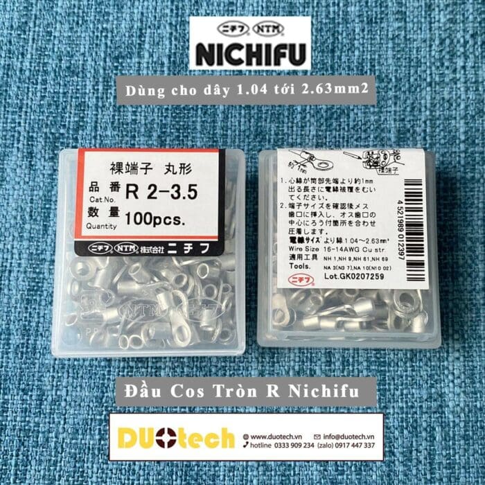 Catalogue thông số bảng giá mua đầu cos tròn R2 Nichifu NHẬT