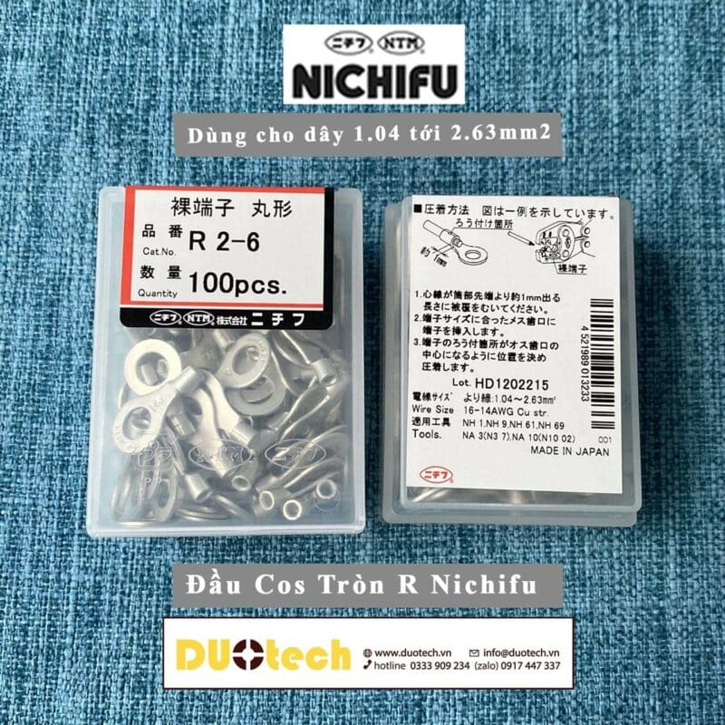 Catalogue thông số bảng giá mua đầu cos tròn R2 Nichifu NHẬT