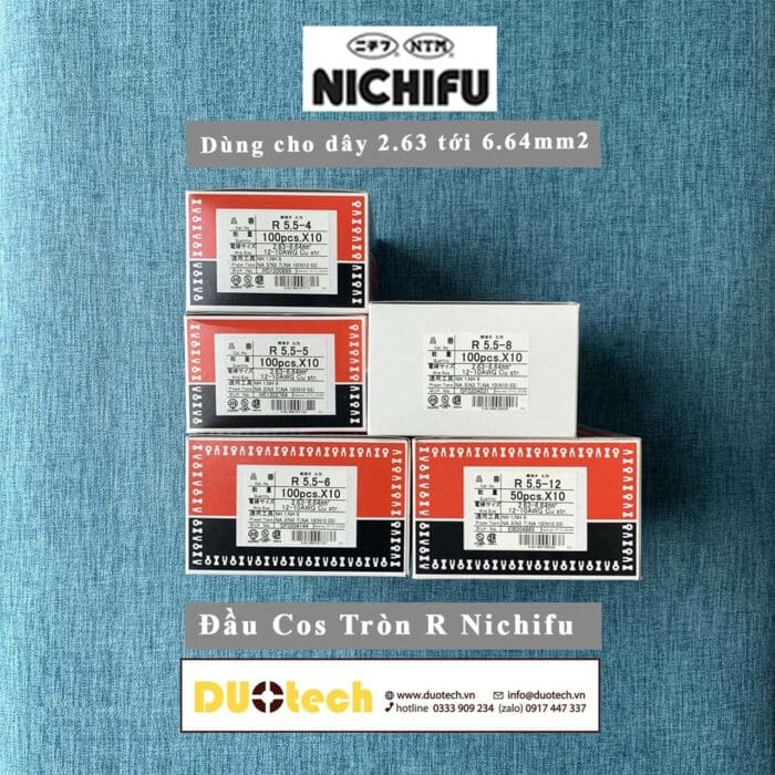 Đầu cốt tròn cosse cos Nichifu R5.5 nối dây điện khuyên vòng tròn