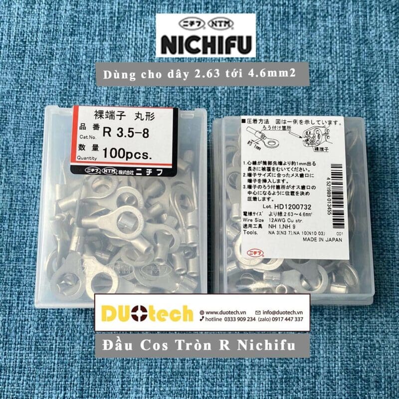 Đầu cosse tròn R3.5 Nichifu cos cốt nối dây điện khuyên vòng tròn