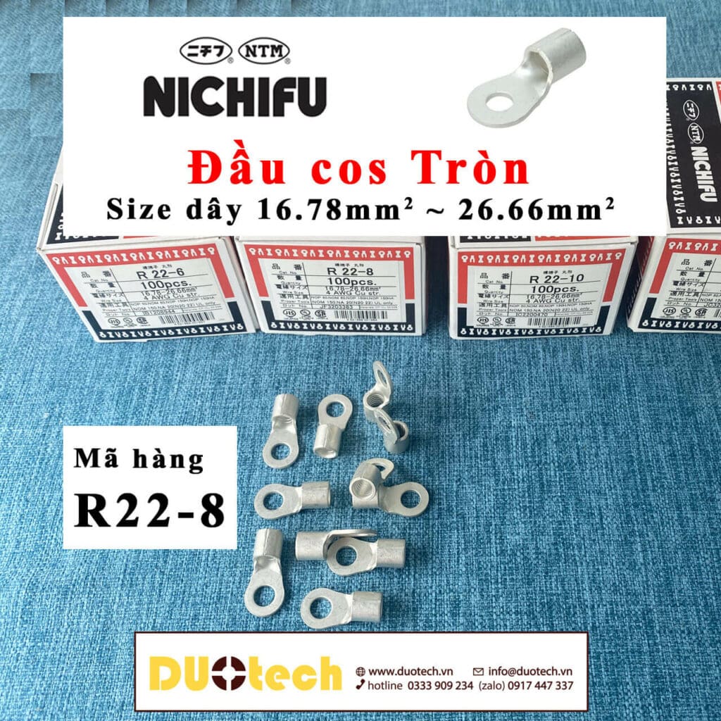 Đầu cos tròn R80 Nichifu R80-8 R80-10 R80-12 R80-14 Nhật Bản