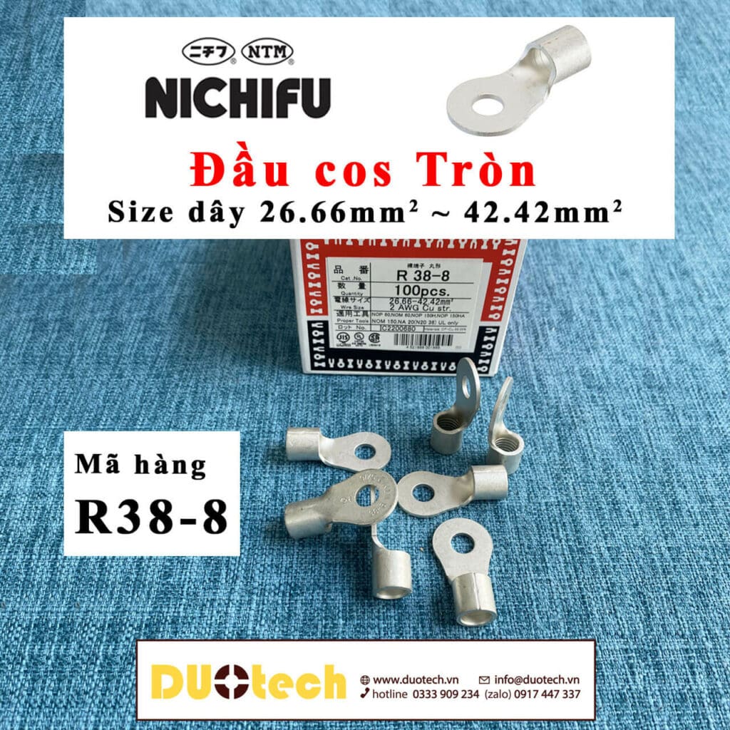 Đầu cos tròn R100 Nichifu R100-8 R100-10 R100-12 R100-14 Nhật
