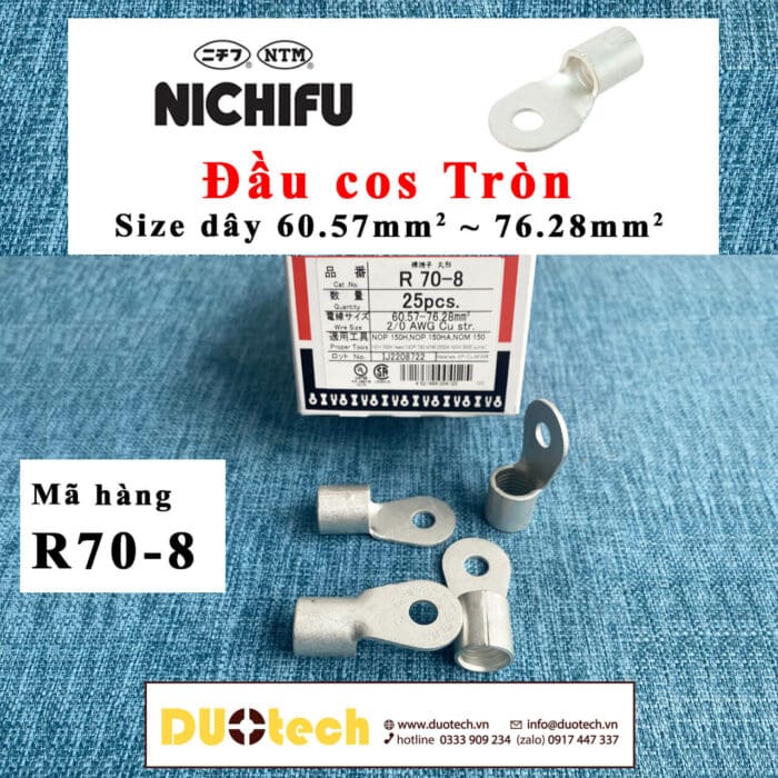 Đầu cos tròn R150 Nichifu R150-8 R150-10 R150-12 R150-14 Nhật