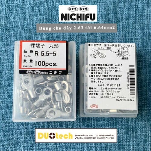 Đầu cốt tròn cosse cos Nichifu R5.5 nối dây điện khuyên vòng tròn