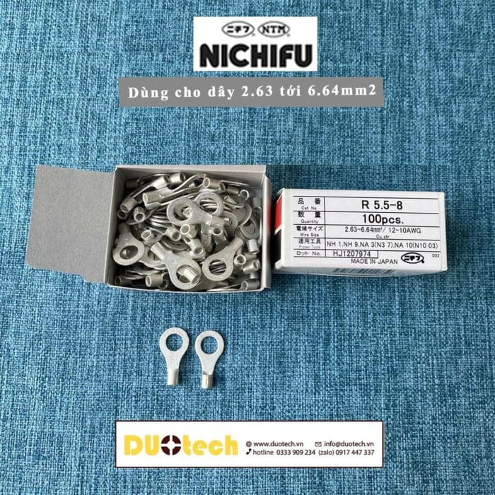 Đầu cốt tròn cosse cos Nichifu R5.5 nối dây điện khuyên vòng tròn