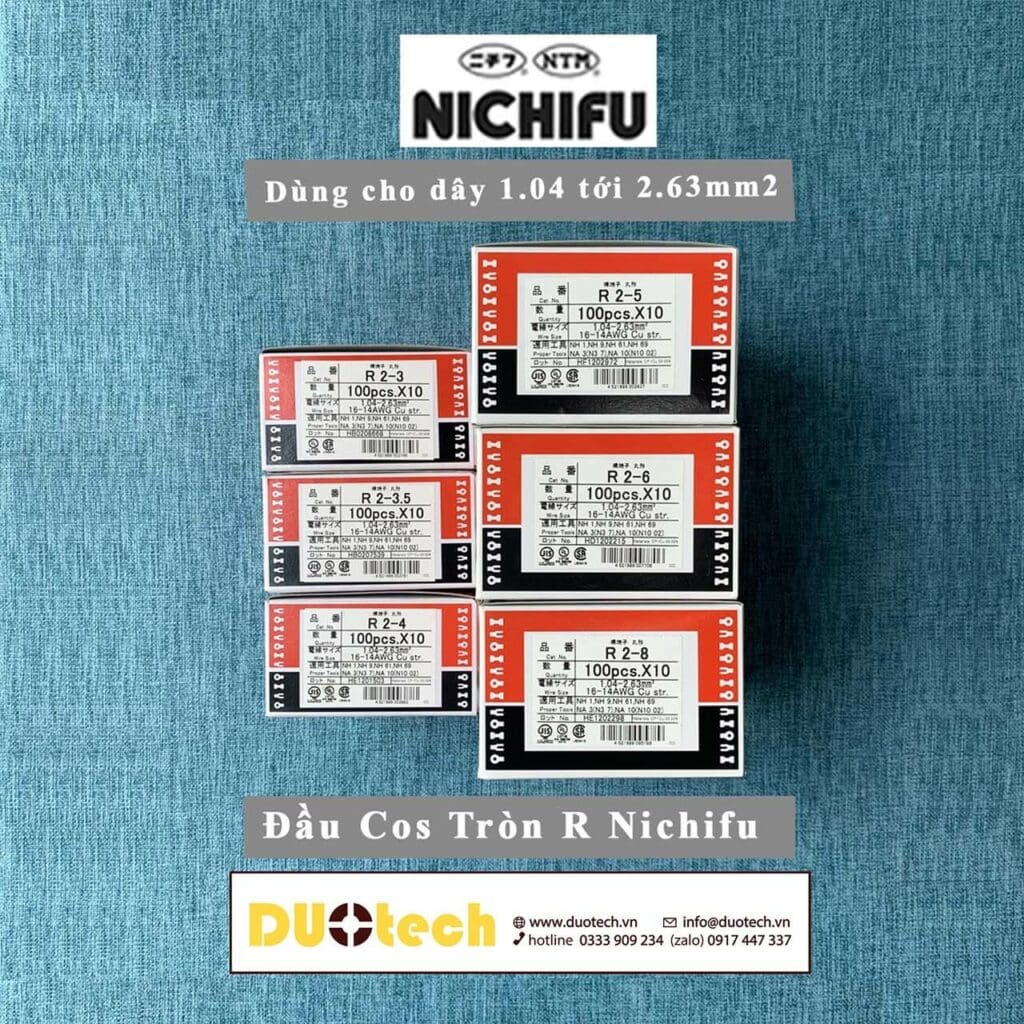 Catalogue thông số bảng giá mua đầu cos tròn R2 Nichifu NHẬT